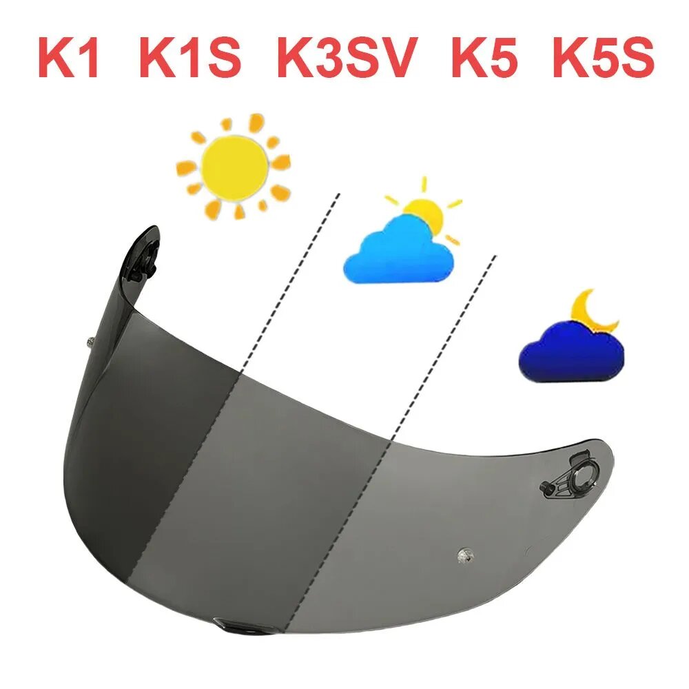 Визор для мотошлема AGV K1 K1S K3SV K5 K5S, черно-серый
