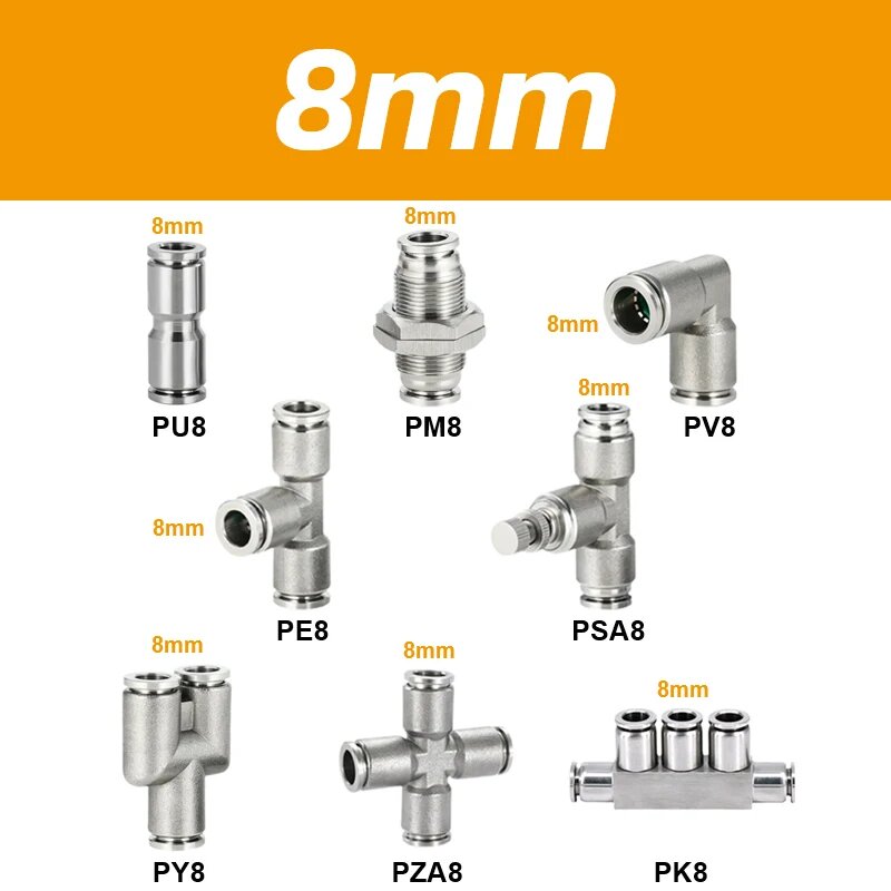 Фитинг пневматический PE8 8mm