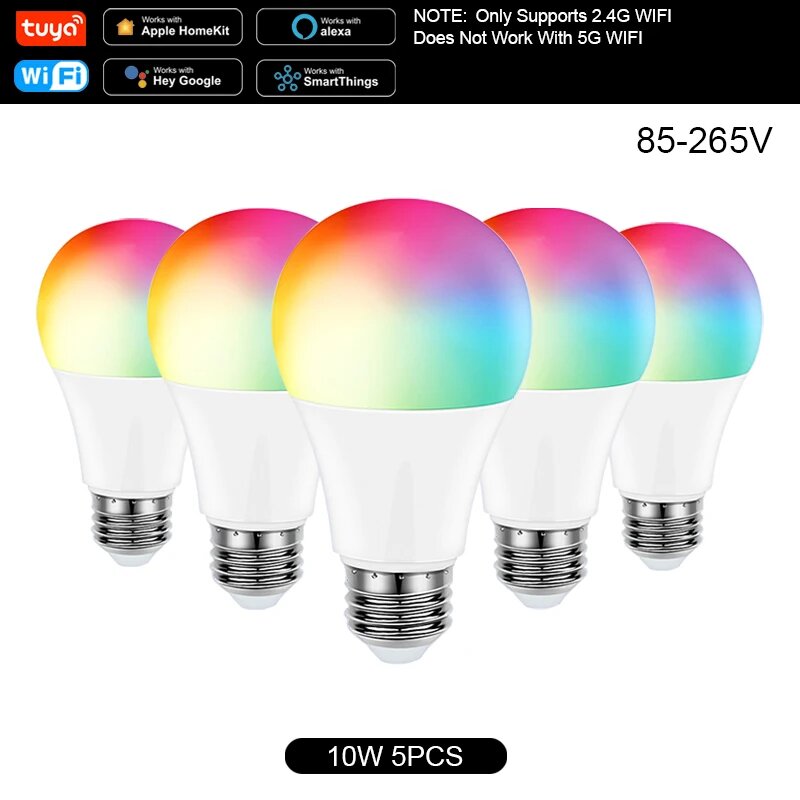 Умная LED лампа RGB 10W 5pcs