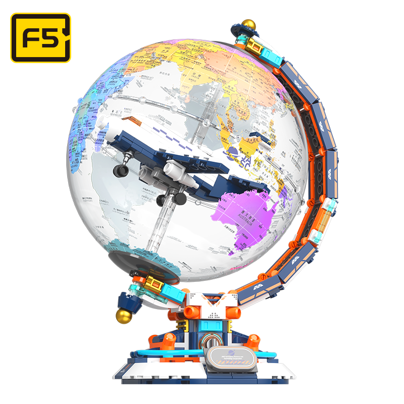 Строительные блоки F5 с глобусом в синем небе 301-400 деталей обучающая игрушка для детей 6-12 лет