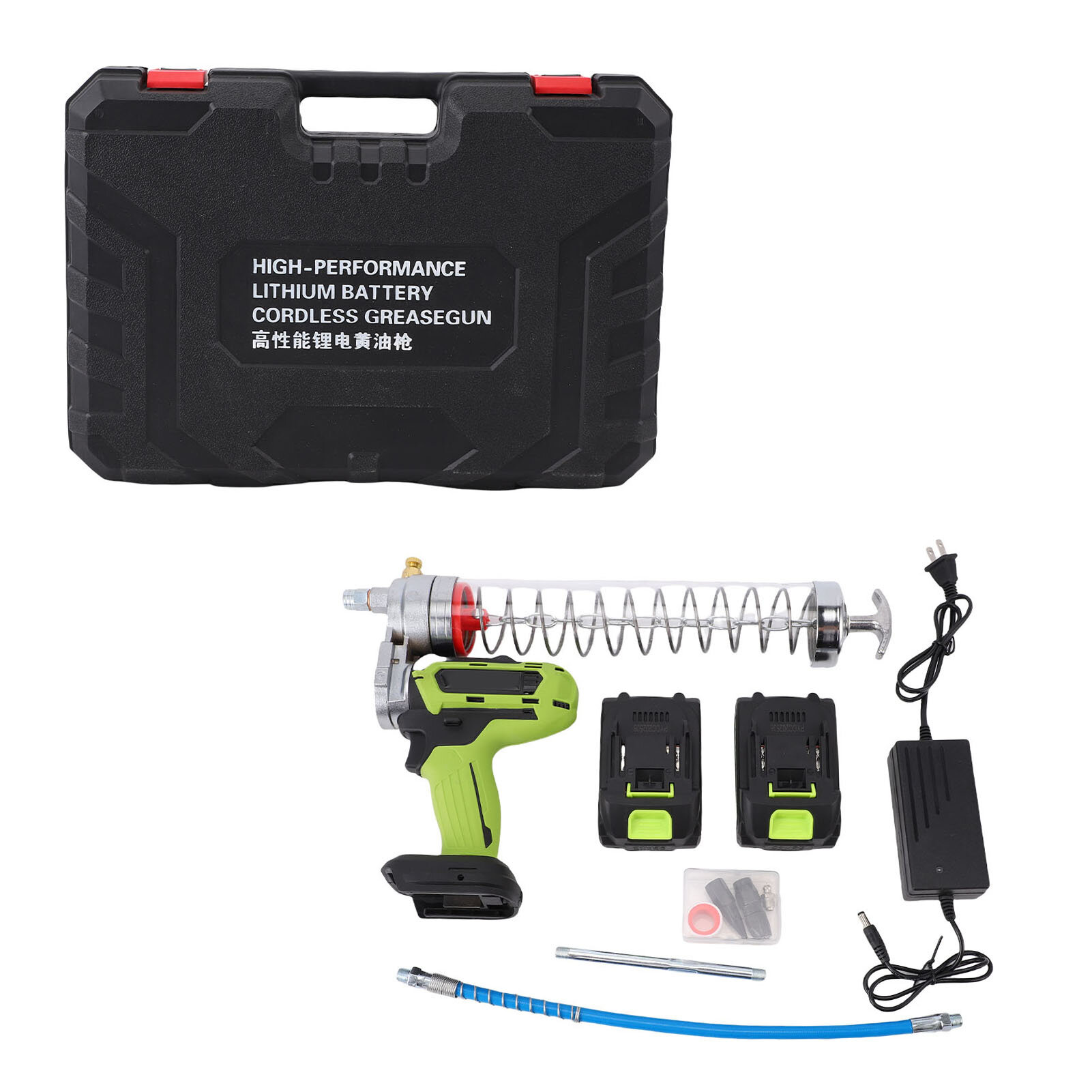 Аккумуляторный шприц для смазки, давление 8000 PSI, прозрачная трубка, автоматическая подача смазки под высоким давлением, питание от батареи.