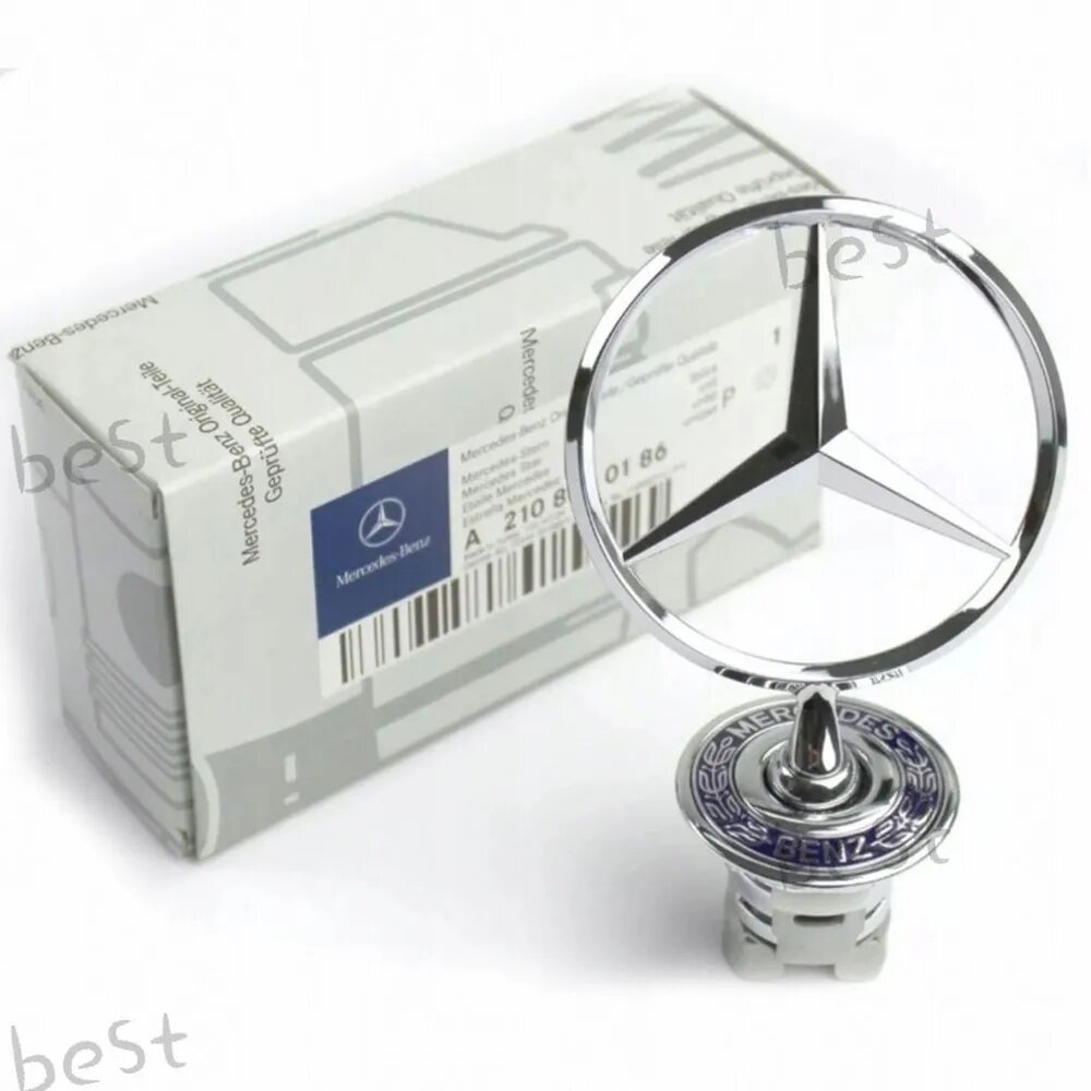 Эмблема MERCEDES Мерседес Прицел W202-W221 A2108800186, хромированная звезда на капот