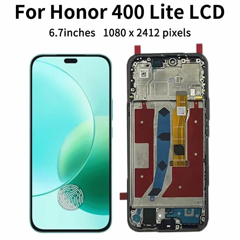 6,7-дюймовый AMOLED-дисплей для Honor 400 Lite, ABR-NX1, ABR-N31C1, ЖК-дисплей с рамкой, сенсорный экран, панель управления, черный.