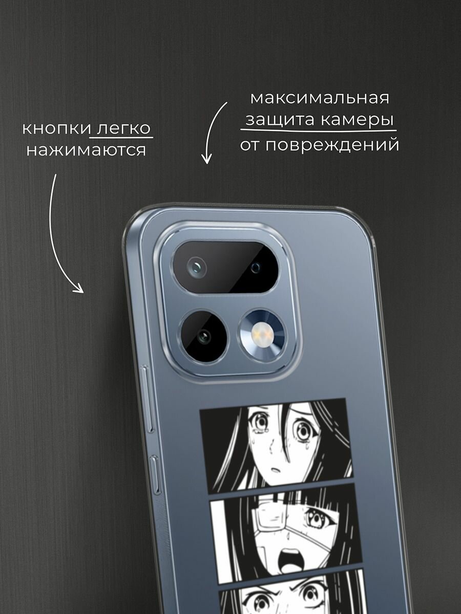 Чехол на Realme 16 Pro / Реалме 16 Про с принтом Tokyo girls, прозрачный — фото 1