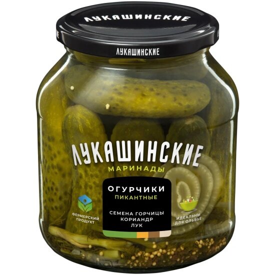 Огурчики Лукашинские Пикантные сладко-пряные 670 г
