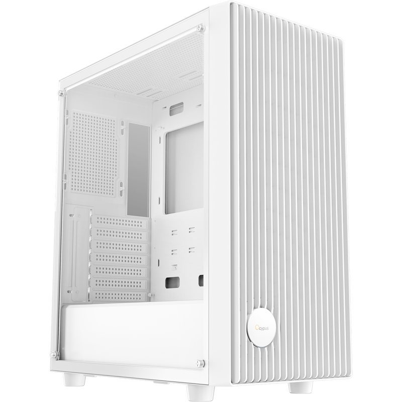 Корпус ПК без блока Case Ocypus Gamma C70 WH, Midi-Tower, TG, no fans, 1xUSB-A 3.0 + 1xUSB 2.0, ATX, mATX, mITX White