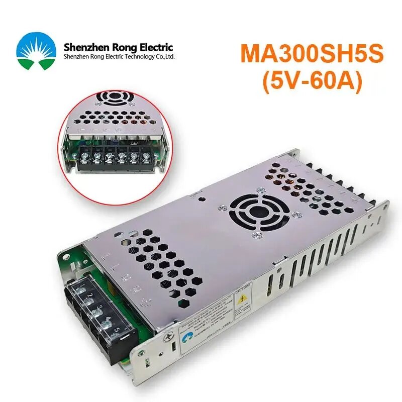Блок питания Rong Electric MA300SH5S с LED-дисплеем, 5В 60А 300Вт, полноцветный экран