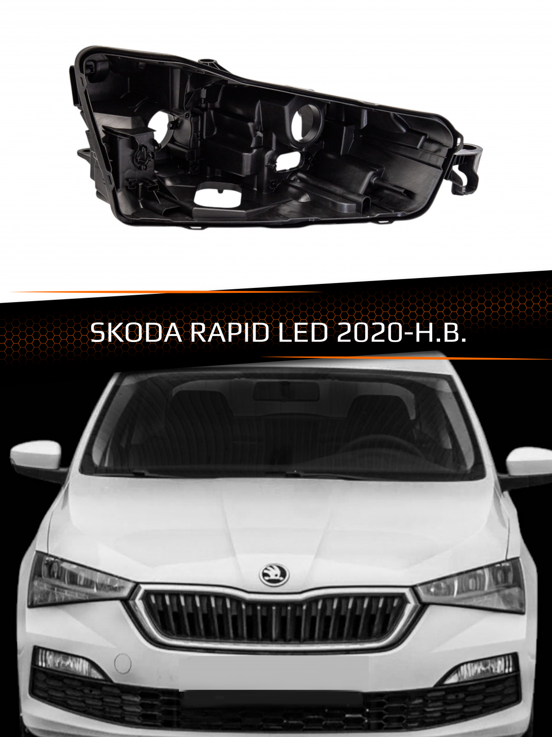 Корпус фары SKODA RAPID LED (2020-н. в.) (правый)