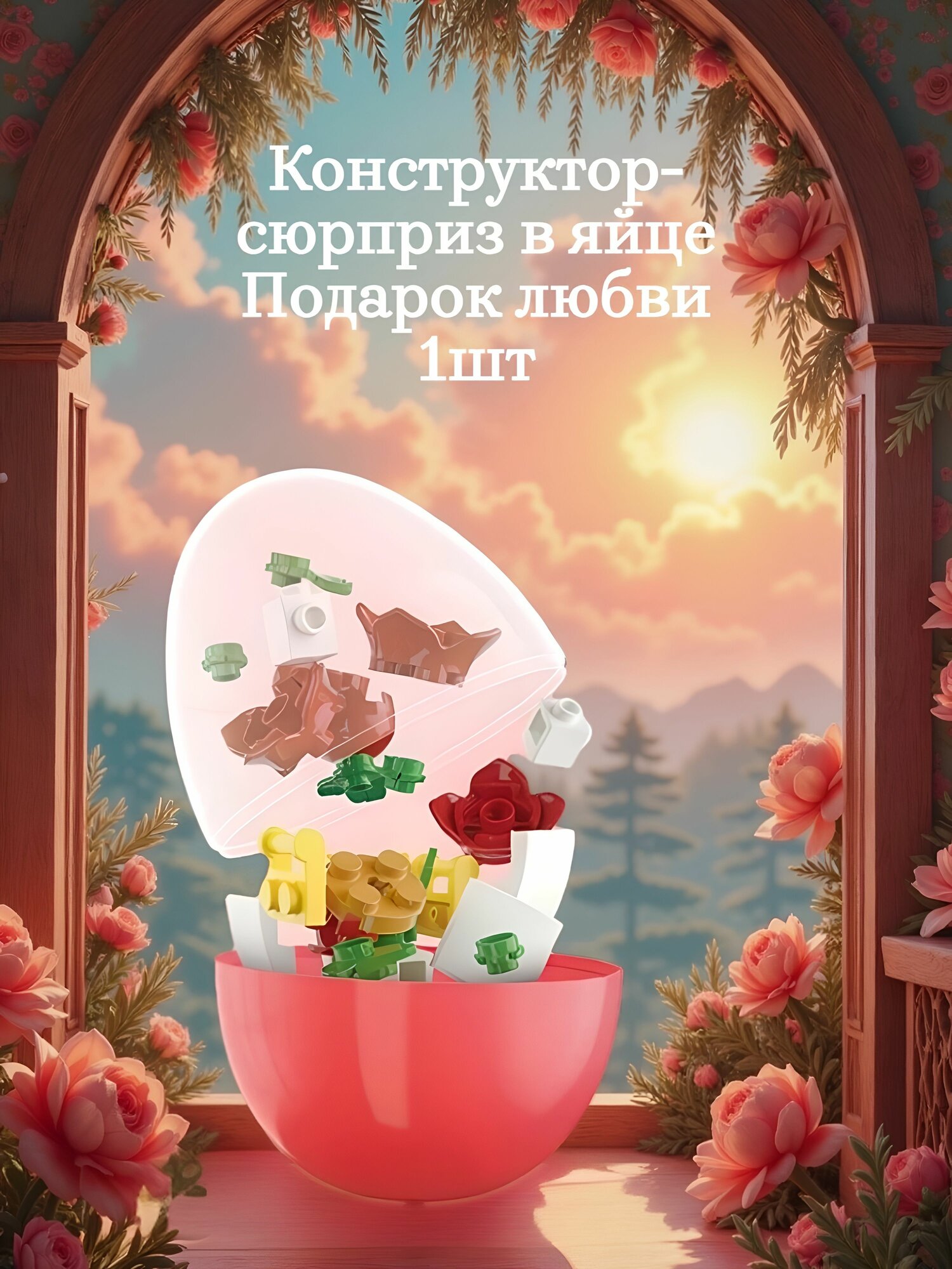 Конструктор-сюрприз в яйце Подарок любви 1шт.