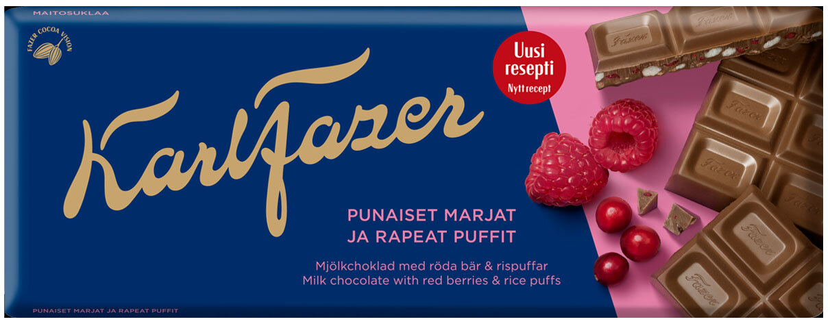 Шоколад Fazer молочный Punaiset Marjat (Красные ягоды)