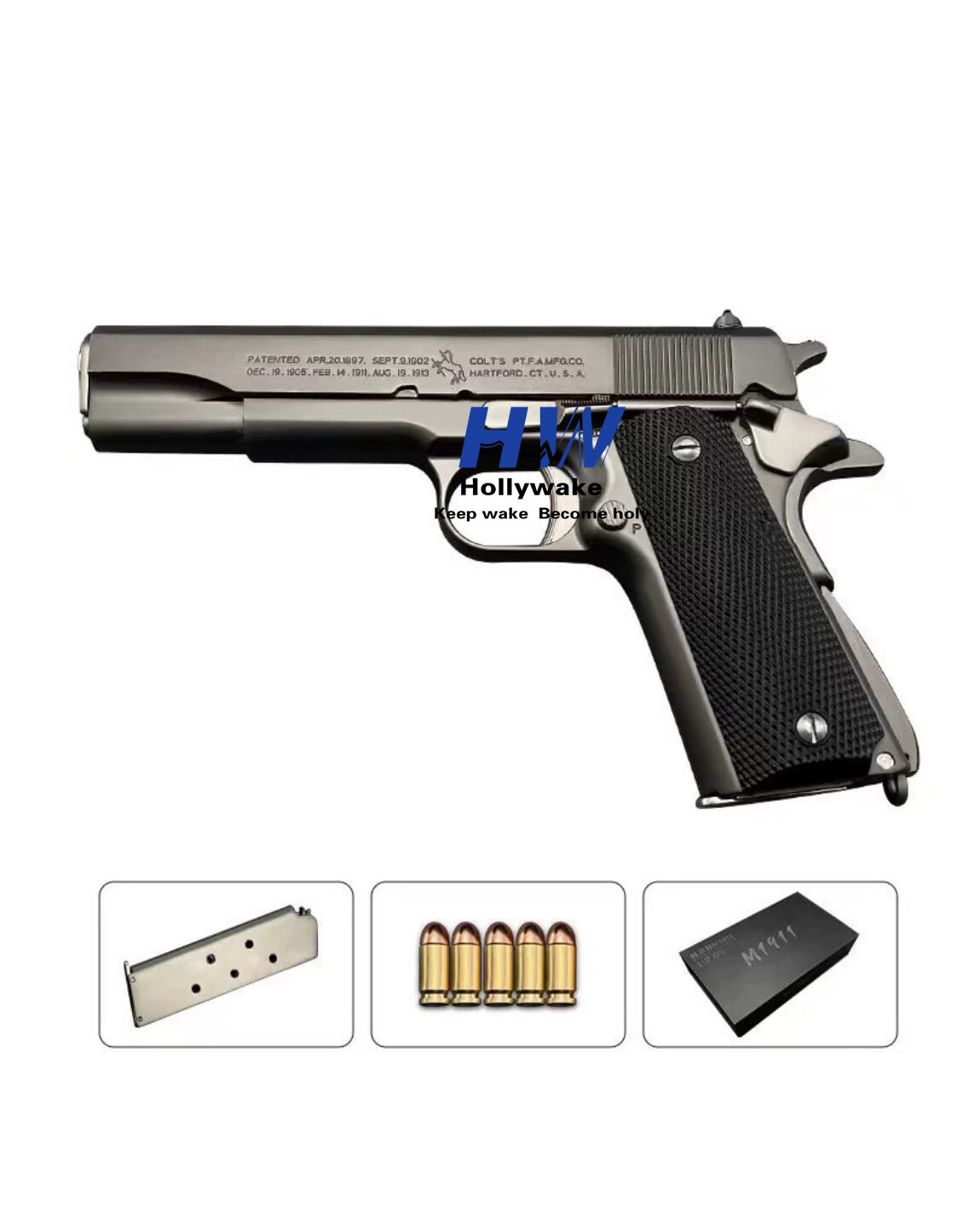 Мини 1911 металлический игрушочный пистолет, не может стрелять.