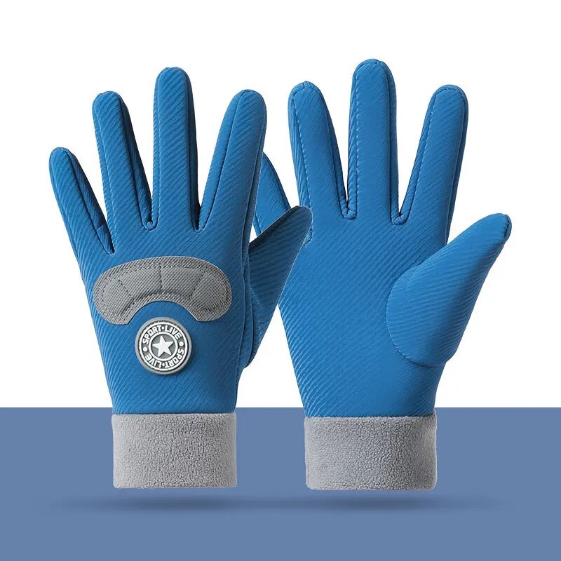 Детские перчатки, зимние виды спорта, велосипедные перчатки, водоотталкивающие, L, Синий, dark blue