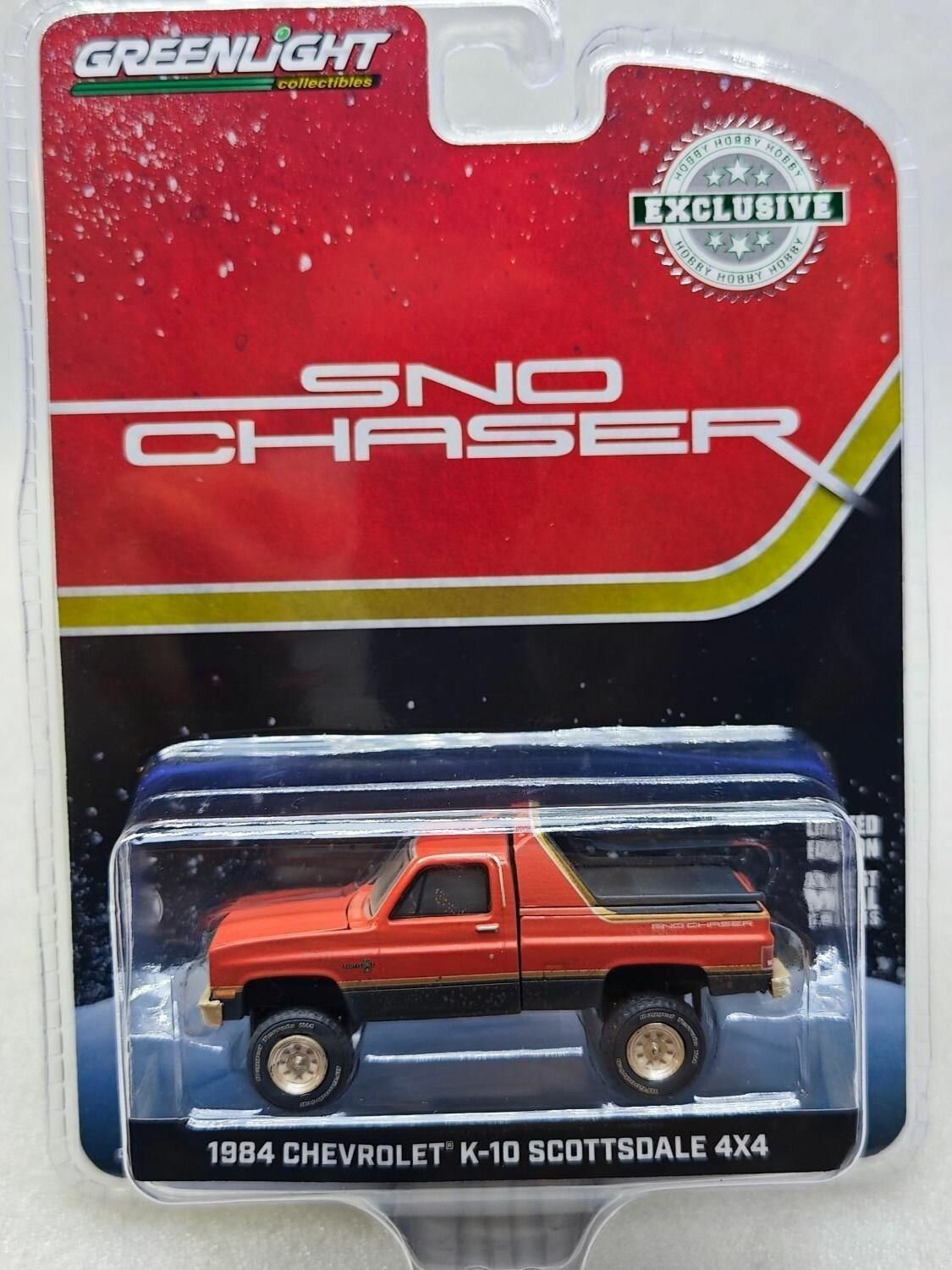 Машинка GreenLight 1/64 1984 Chevrolet K-10 Scottsdale 4x4-Sno Chaser Die-cast Alloy Car Model Collection Toy Gift