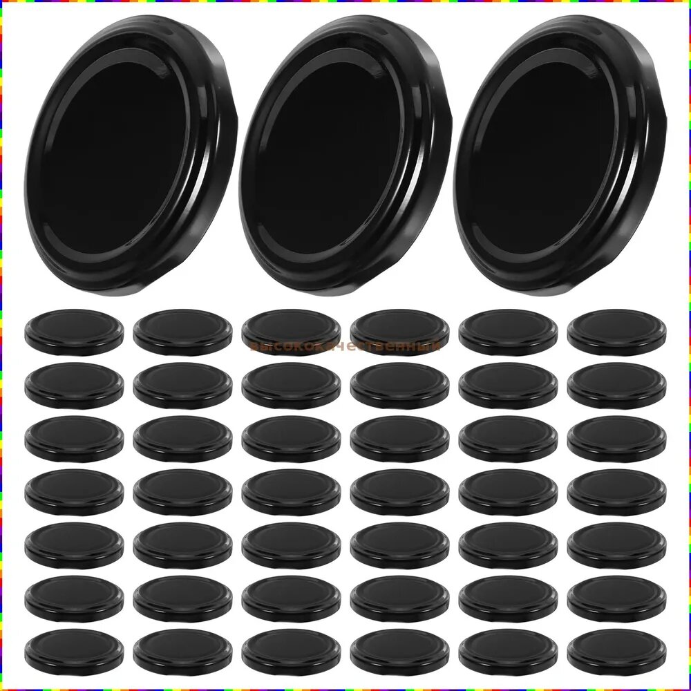 Крышка для банки, 6.79 см х 6.70 см, черная металлическая крышка для консервирования