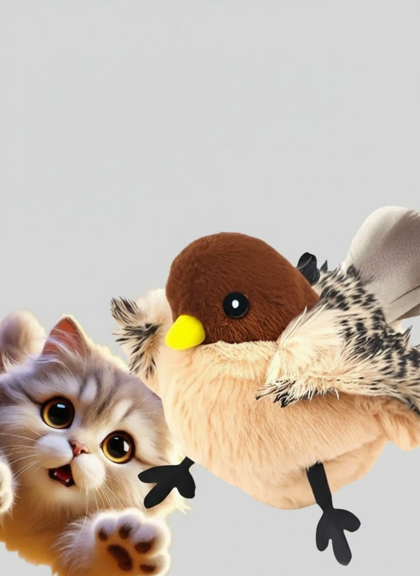 Игрушка для кошек интерактивная летающая птичка AlbaTail
