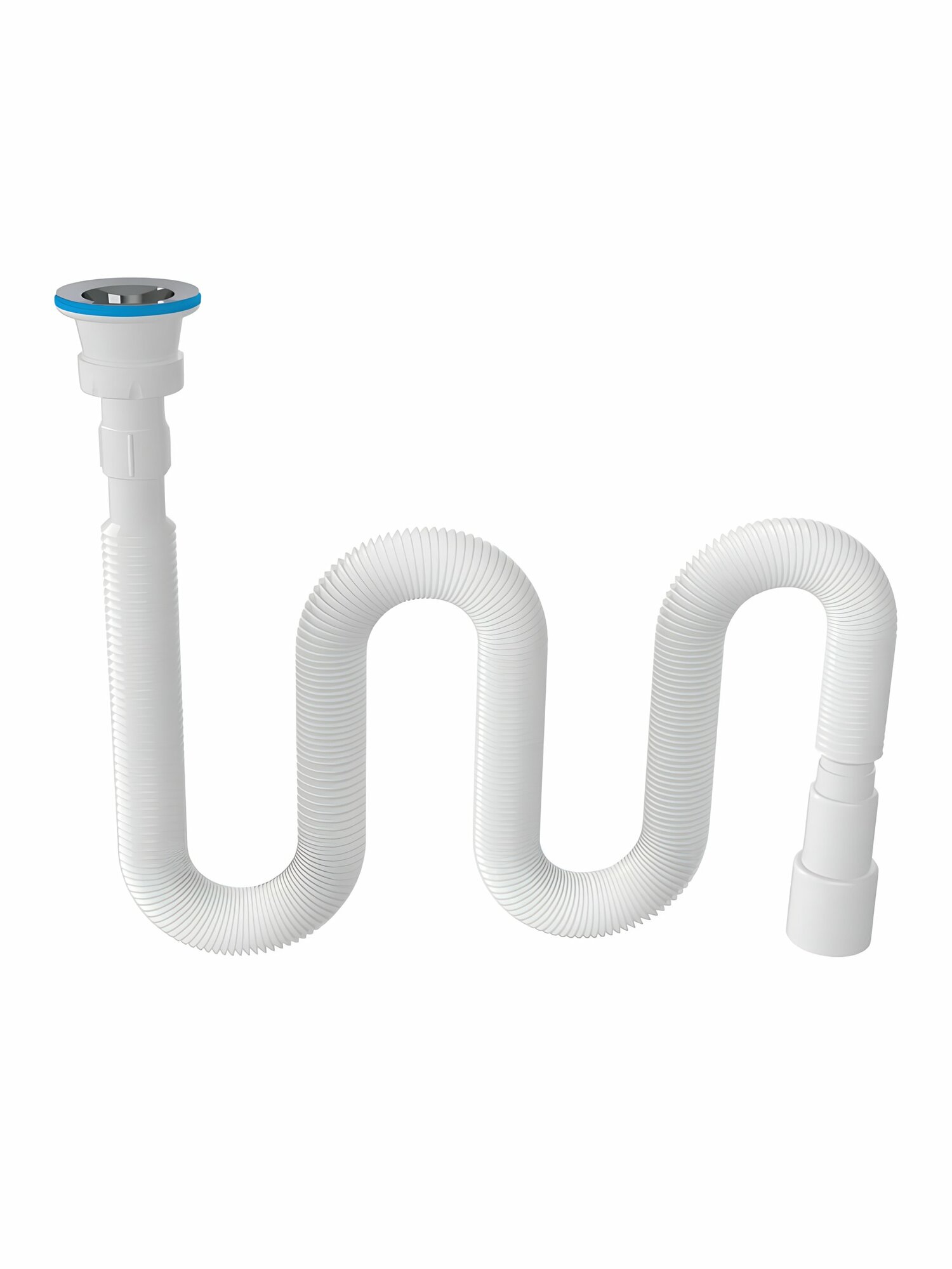 Гофросифон 1400 мм, 1" 1/2х40/50, с выпуском 64 мм, Aquanova, 1263