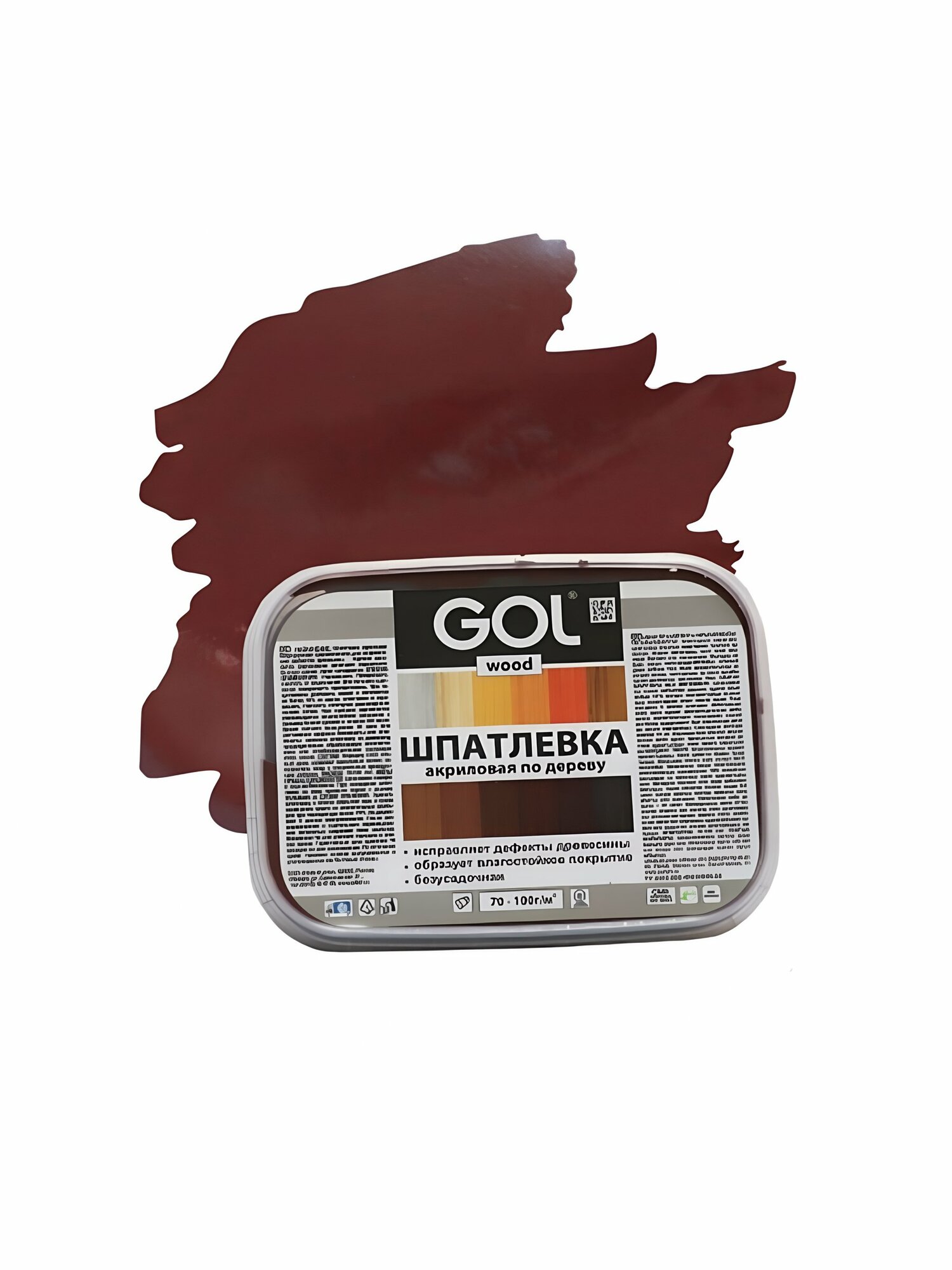 Мастер, Шпатлевка по дереву, акриловая, универсальная, махагон, 0.15 кг, GOL wood