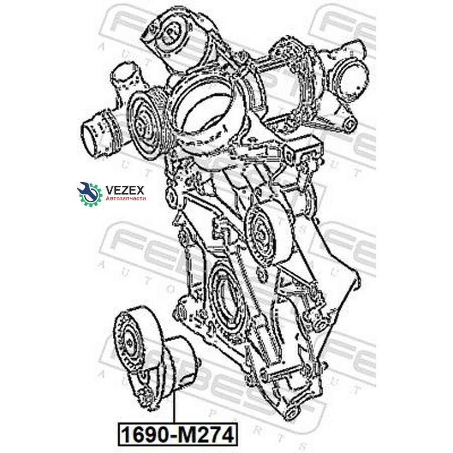FEBEST 1690-M274 Натяжитель ремня