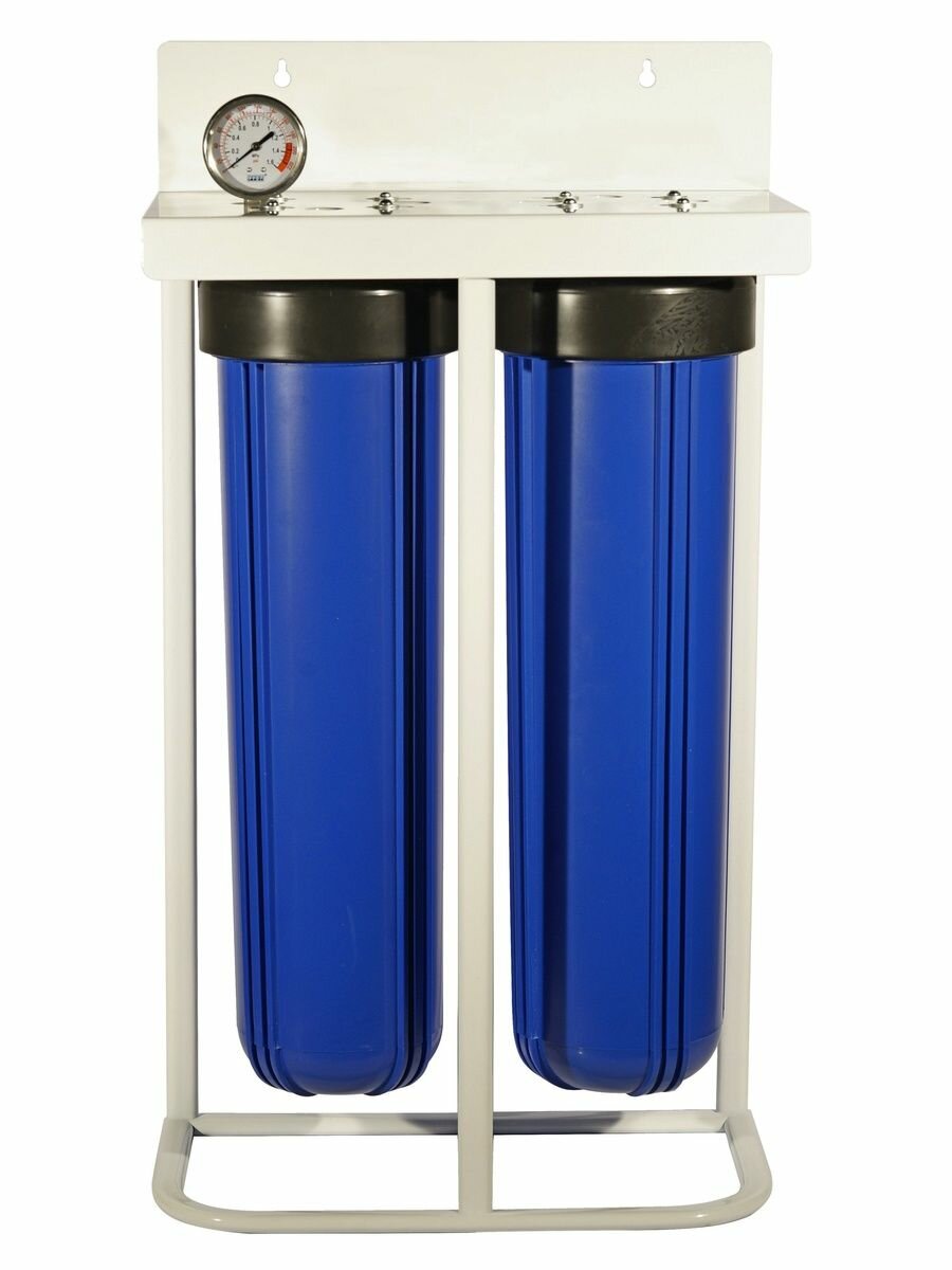 Корпус фильтра двойной 20BB-DUO 1" (Big Blue 20") + ключ и крепление