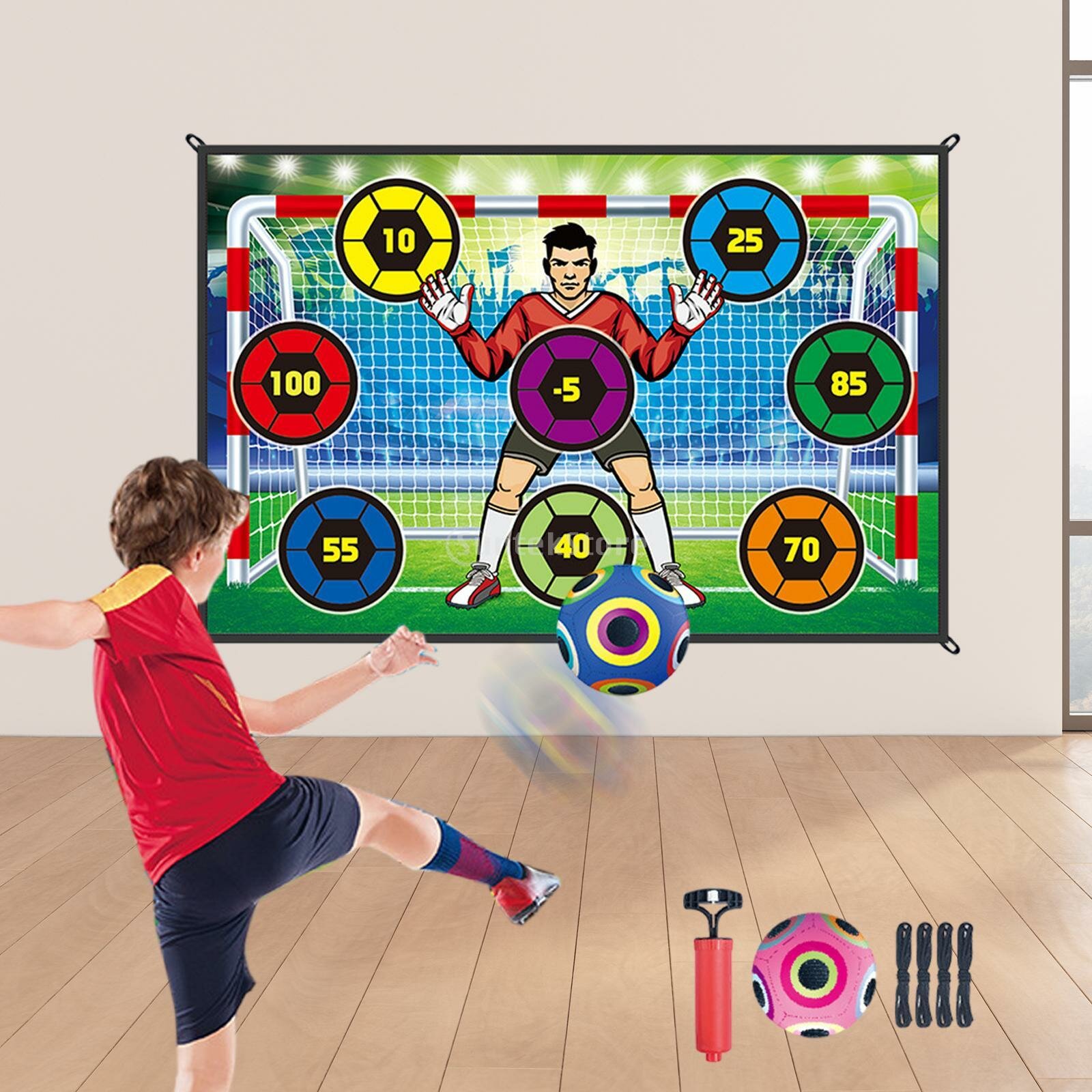 Набор для игры в футбол, игровой коврик с двумя мячами, насо