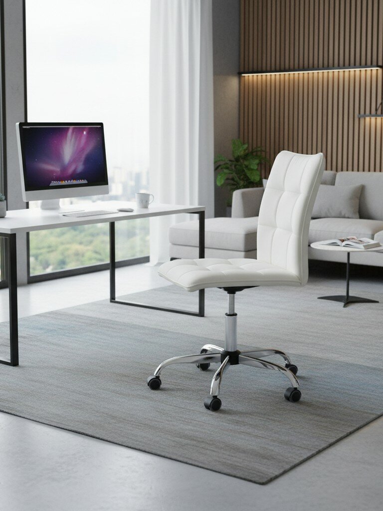 Кресло компьютерное TetChair белое, искусственная кожа, максимальная нагрузка 100 кг