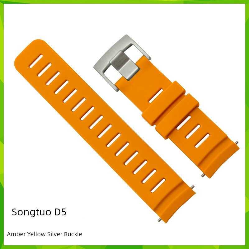 Спортивные часы Suunto D5 Spartan Expedition с янтарно-желтым ремешком и серебряной пряжкой для приключений