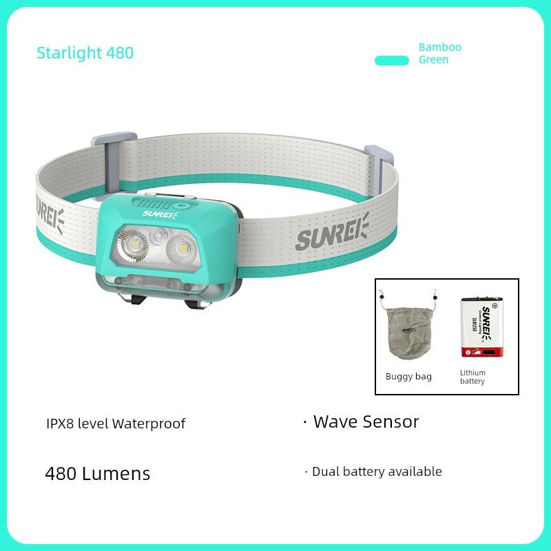 Серия Starlight 480 Перезаряжаемый фонарь Бамбук Зеленый IPX8 Водонепроницаемый Наружное освещение Долгий срок службы
