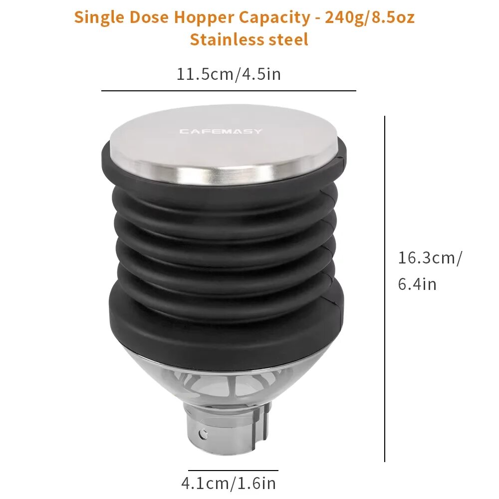 CAFEMASY Хоппер для кофе Single Dose, 240g, Stainless steel