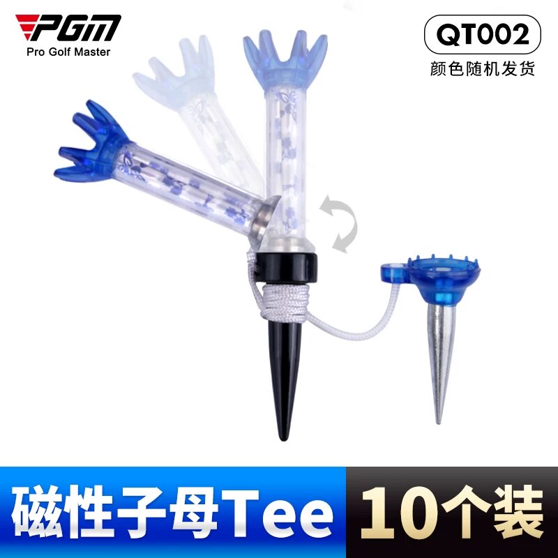 PGM Golf Magnitnyy Tee Holder Komplekt iz 10 s 360° Vosstanovlyayushchimsya Shchelkoy i Oktopusnym Dizaynom dlya
