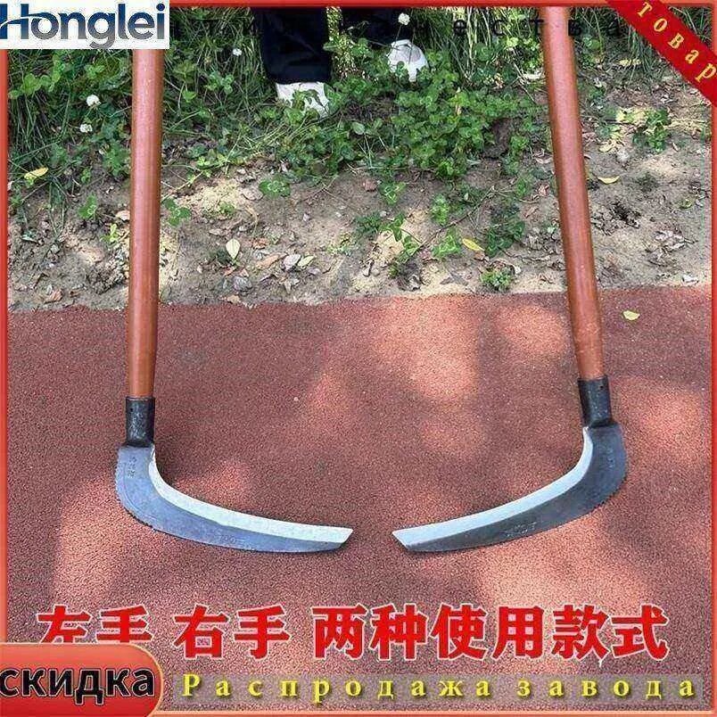 Коса Honglei для скашивания травы с чугунным лезвием и деревянной ручкой, 38.7 см — фото 1