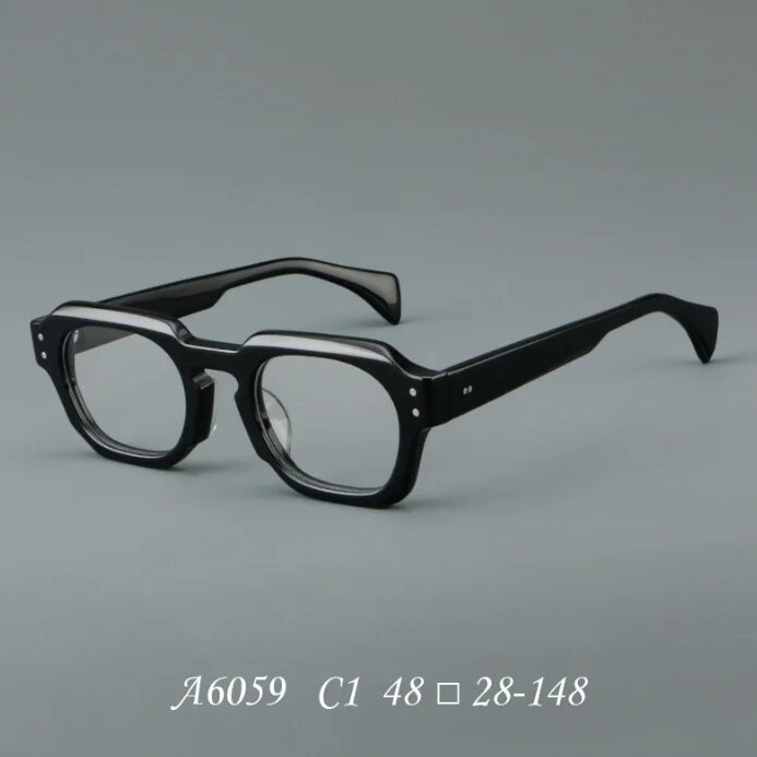 Ретро очки CCspace прямоугольные, C1Black