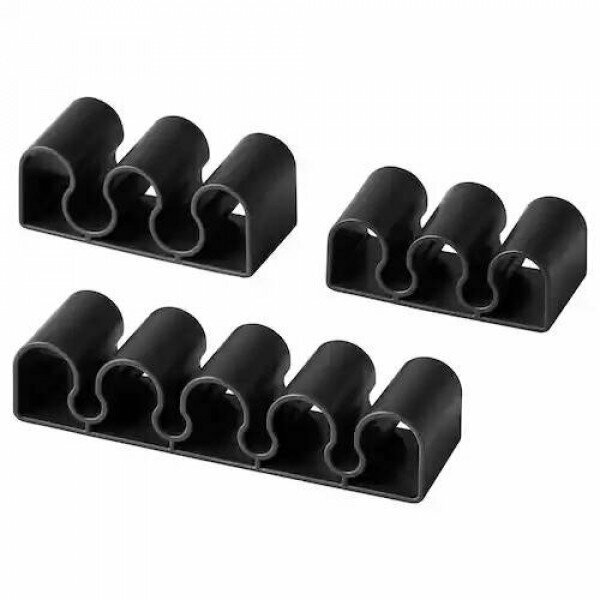 IKEA KALKSTUFF (икеа калкстафф) Держатель для проводов, черный, 3 шт