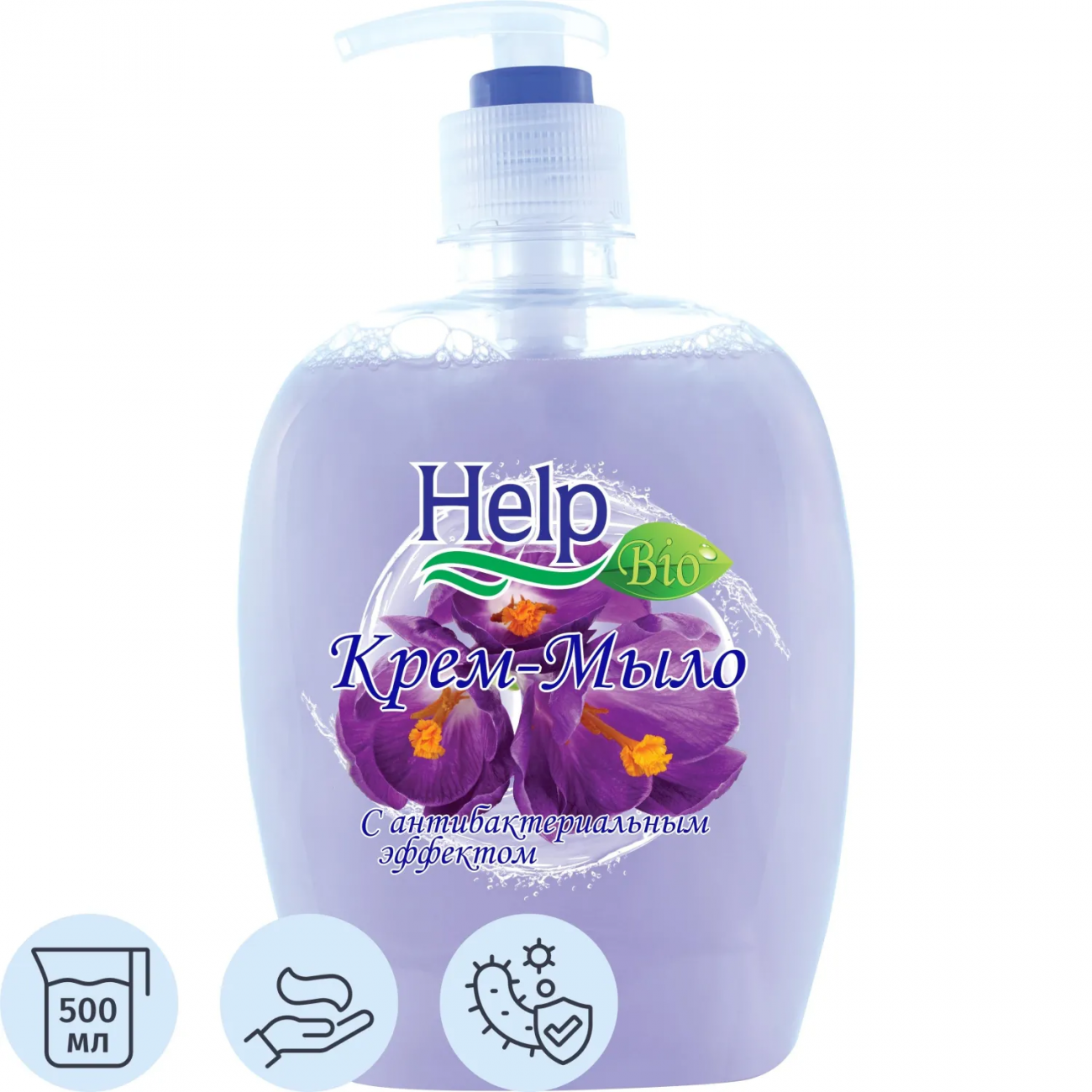 Крем-мыло жидкое Help с Антибактериальным эффектом 500 г с дозатором 2440830