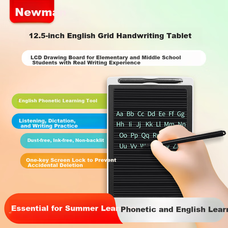 Newsmy 12,5-дюймовая электронная доска с английской сеткой для рисования LCD детская доска для рисования подарок на