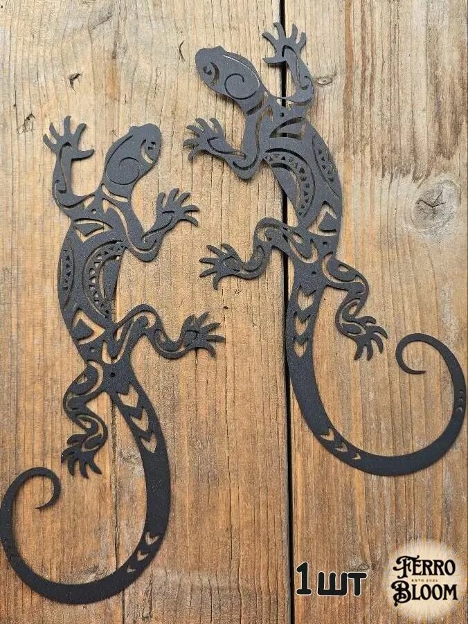 Металлические ящерицы настенные, кованая ящерица для стен: одна скульптура для декора сада и стен в деревенском стиле