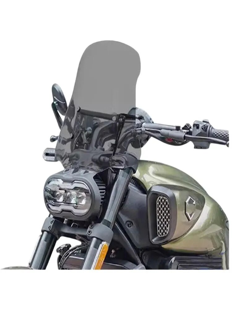 Для лобового стекла VOGE CU525, прозрачно-дымчатое стекло с кронштейном и перекладиной