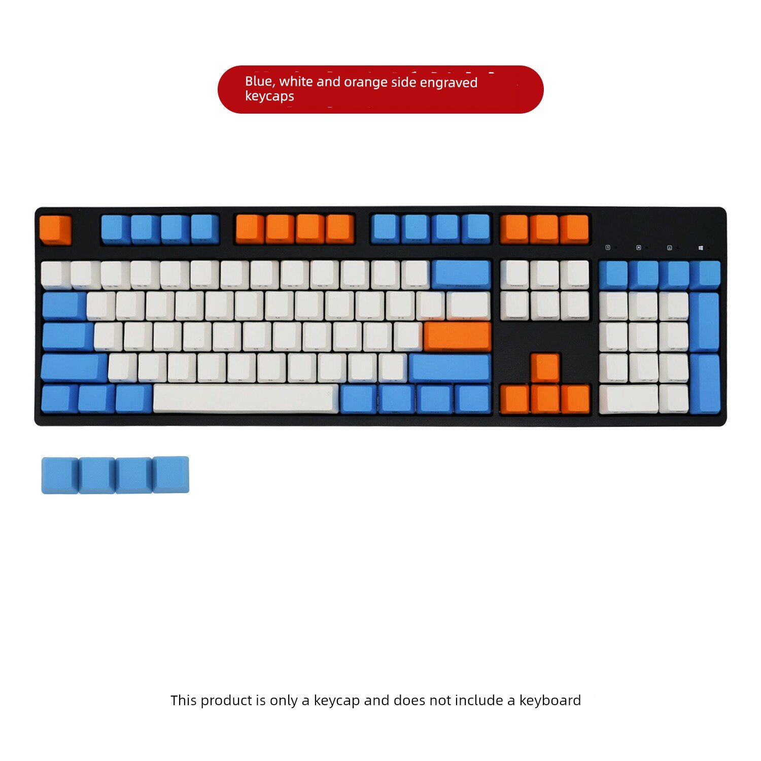 Ganss PBT Цветные Клавиши Долч Сине-Белый-Оранжевый 104-Клавишный Набор для Механической Клавиатуры - Боковая Гравировка