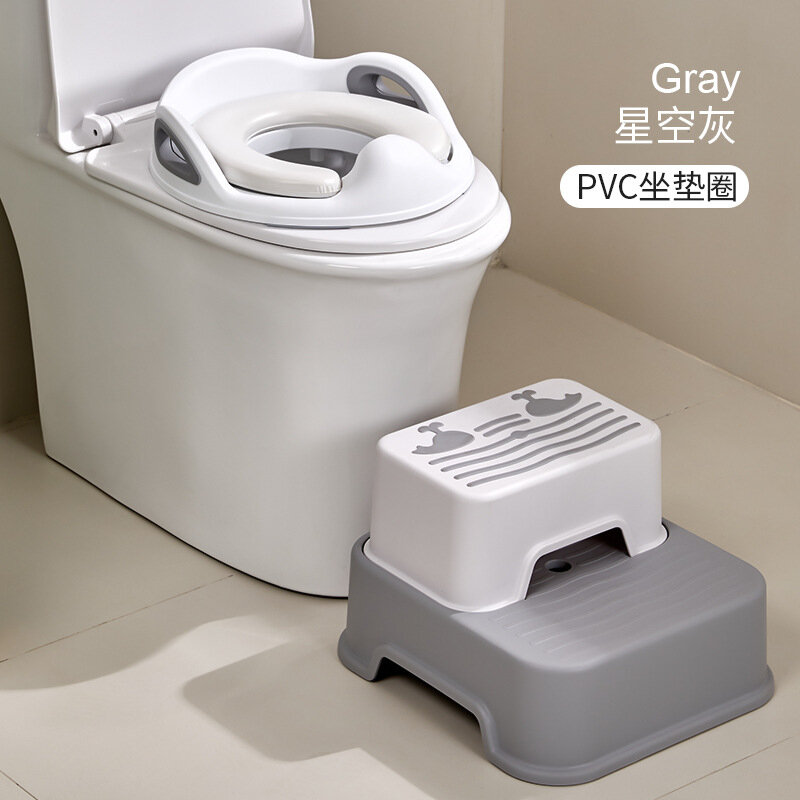 Сиденье для унитаза и скамеечка для ног, звездно-серый цвет