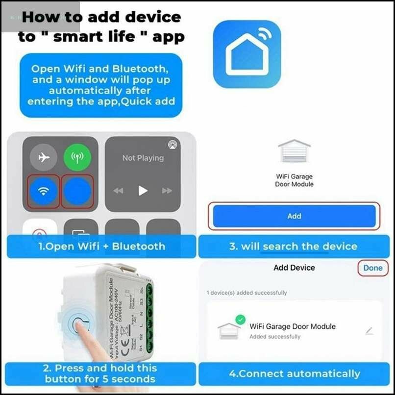 Устройство открывания гаражных ворот Tuya Smart WiFi для домашнего помощника