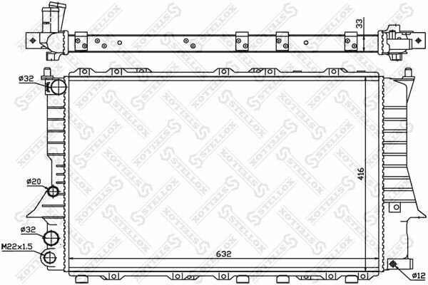 Радиатор системы охлаждения STELLOX 10-25018-SX Audi 100, A6 2.0-2.5Tdi 90-97