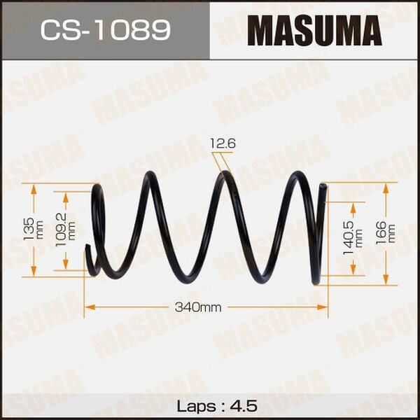 Пружина подвески передняя MASUMA CS-1089 Toyota