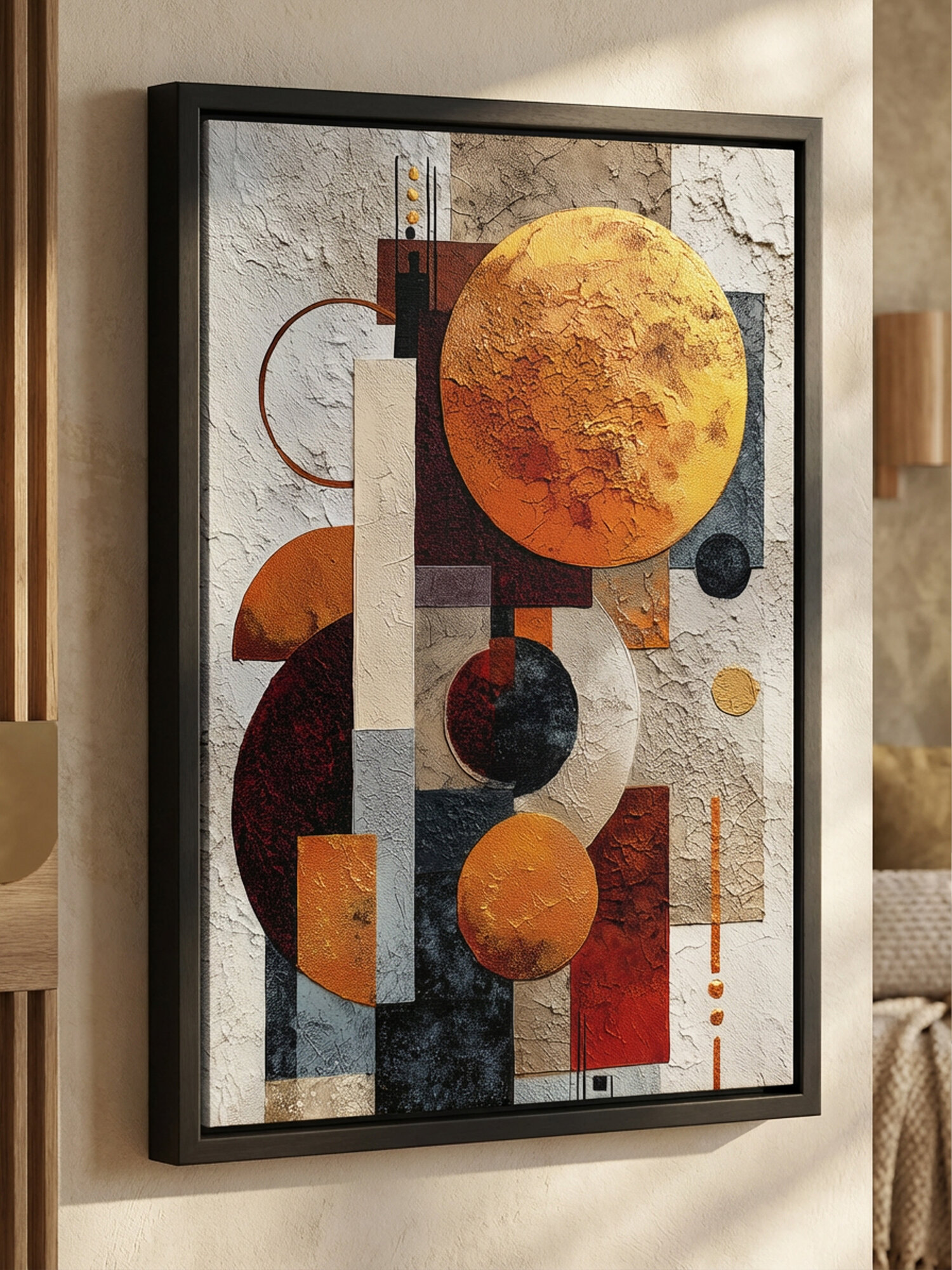 Картина в тёмной раме Postermarket "Абстракция" на холсте, 50x70 см