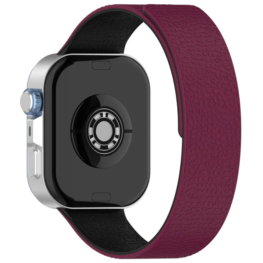 Силиконовый ремешок, совместимый с Huawei Watch Fit 3/Fit 4/Fit 4 Pro, с текстурой кожи личи, мягким магнитным креплением и регулируемым размером.