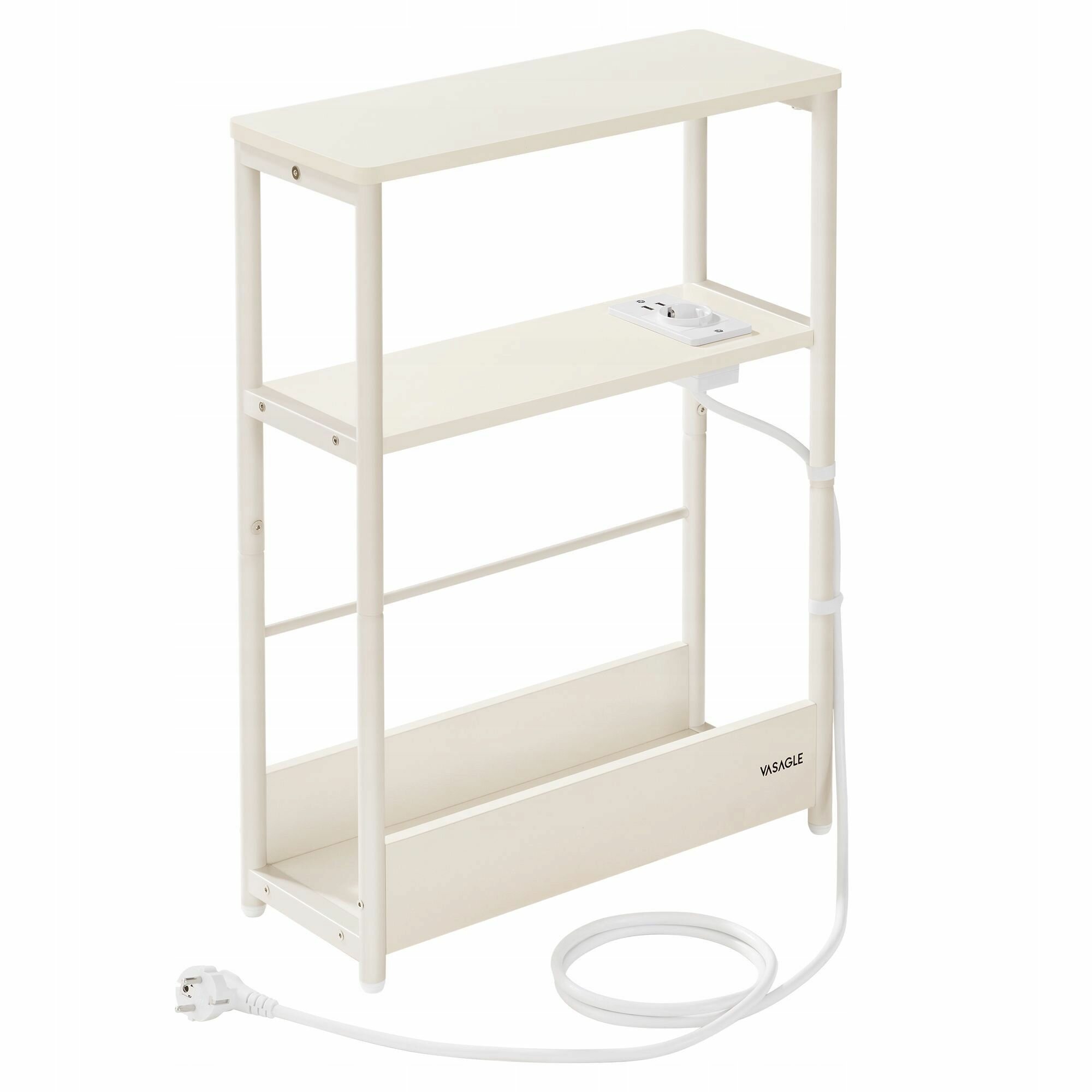 Приставной столик с USB-портом SONGMICS 58 x 45 x 18 см, цвет молочно-белый, LET335W02