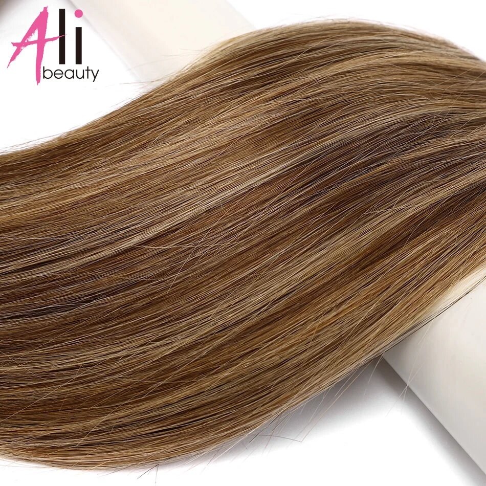ALI-BEAUTY Remy прямые ленты для наращивания волос, P4-27, 26 дюймов