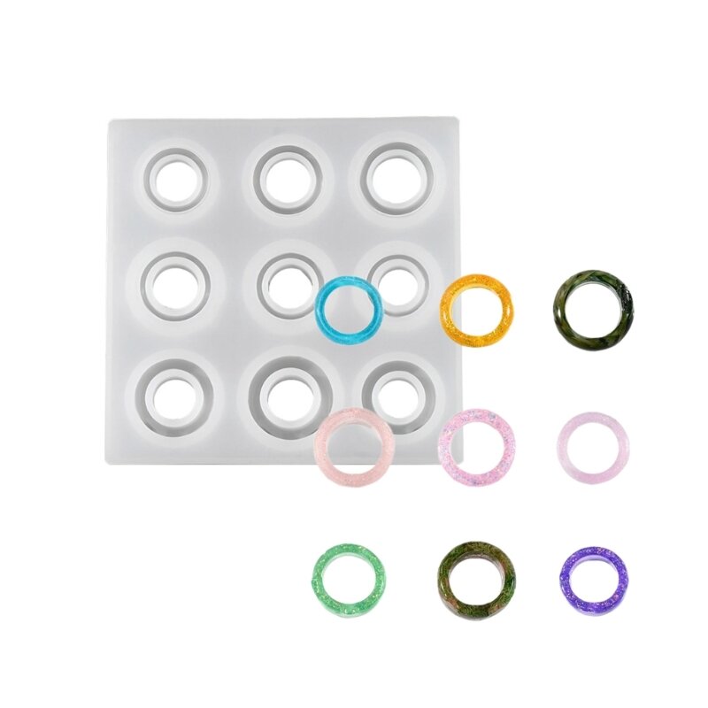 Полная Пластина Бриллиантовых Колец Силиконовая Форма Из Смолы Эпоксидные Формы Смешанного Размера Кольца Для Пальцев Плесень Практичный Инструмент Для Изготовления Ювелирных Изделий