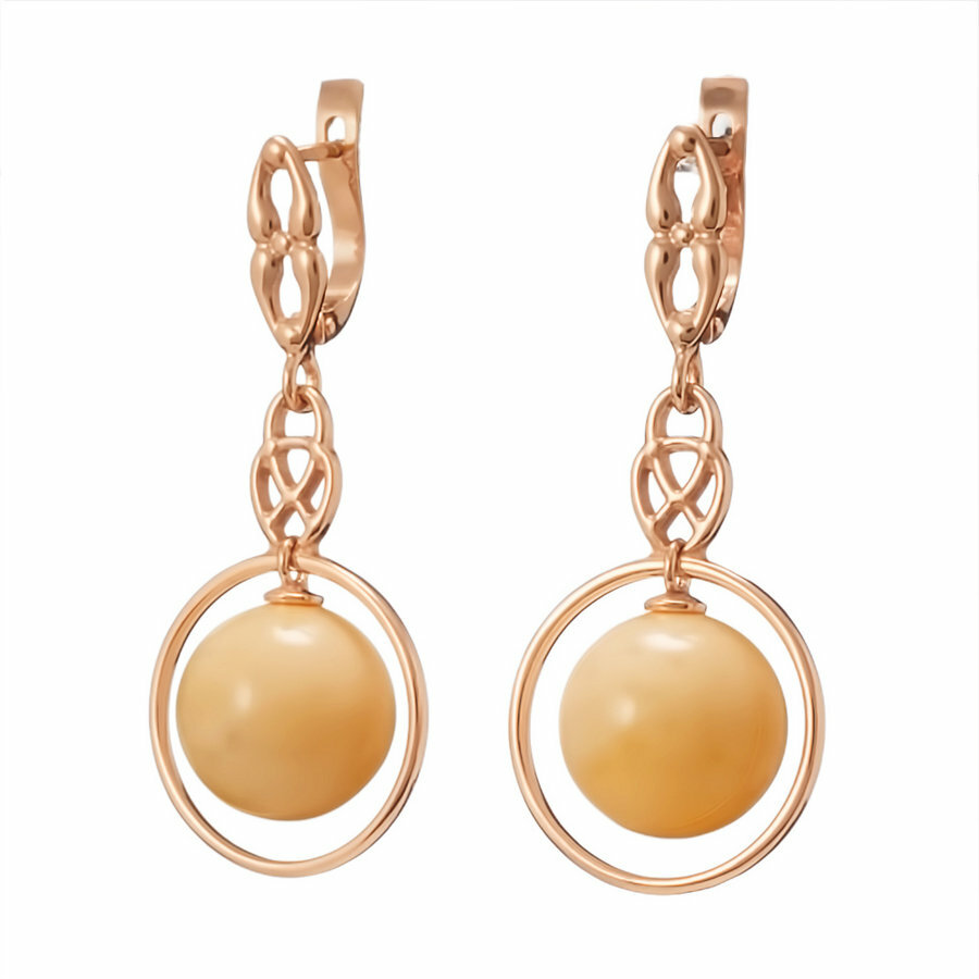 Серьги Amberprofi, серебро, 925 проба, янтарь