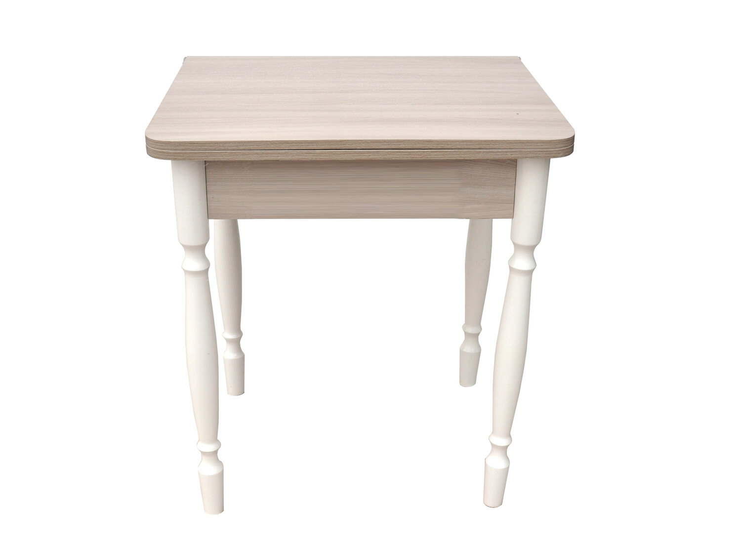 Стол Катрин Ломберный раскладной без ящика 60х60 Ясень светлый/Белый