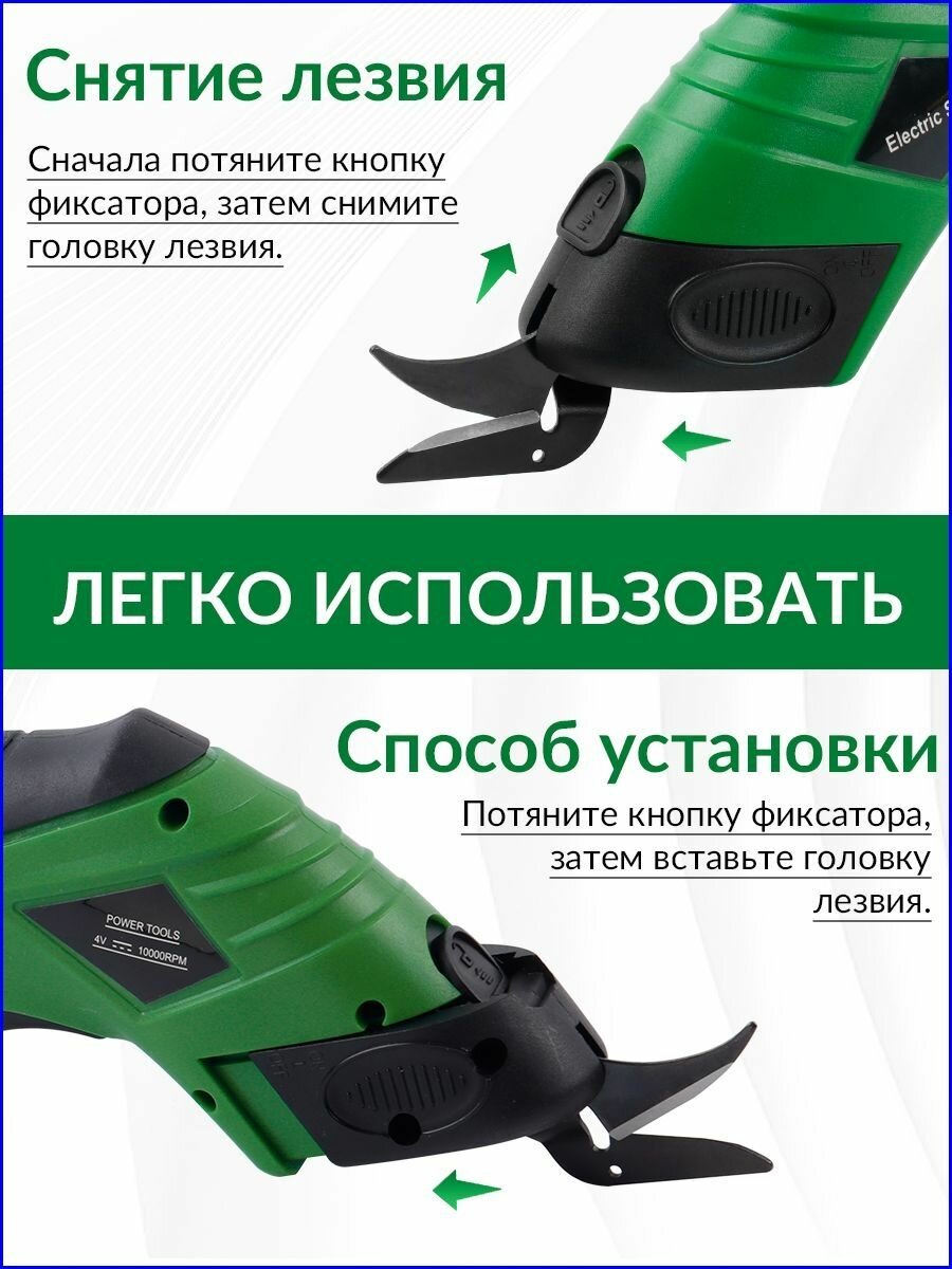 Электрические ножницы с аккумулятором для премиум раскроя ткани, кожи, ковров и картона