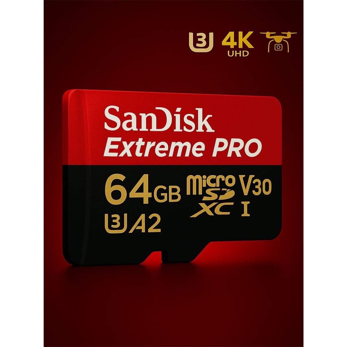 SanDisk 256 Гб Карта памяти microSDXC Extreme Pro (SDSQXCD-256G-GN6MA) Class 10 A2 V30 UHS-I, запись до 140 МБ/с, чтение до 200 Мб/с, с адаптером, для 4K-видео, экшн-камер и дронов